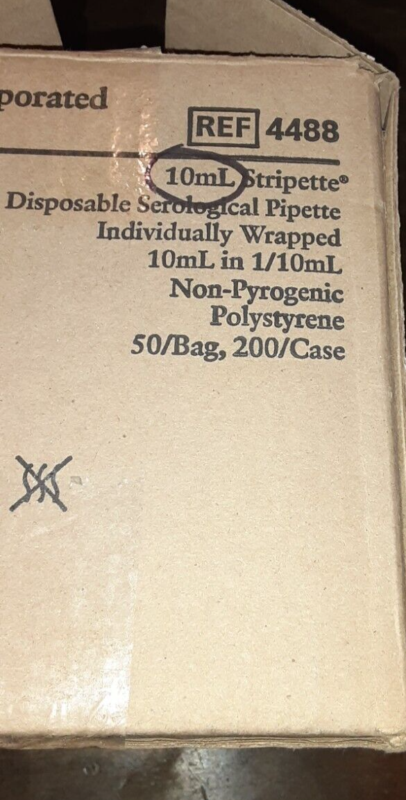 Corning Costar Stripette 4488 Polystyrene Sterile Serological Pipet ...