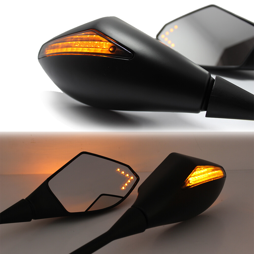 Motorcycle LED Turn Signal Rear View Mirrors For Honda CBR250R CBR500R ...