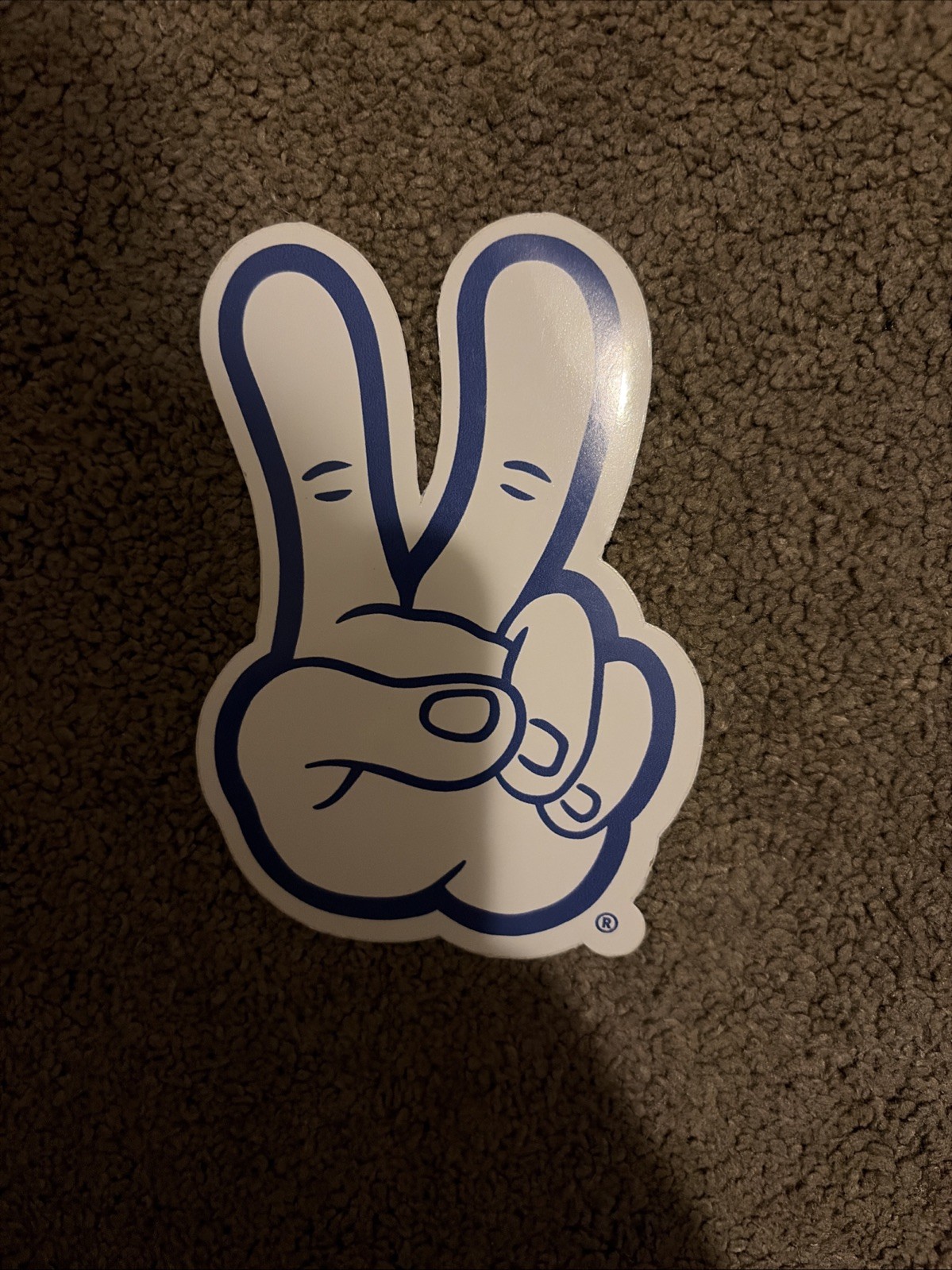 DUTCH Bros STICKER Decal PEACE Fingers DB Rare USA Coffee BLUE White ...
