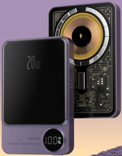 EncoreTech Magnetic Power Bank, 10000mAh Transparent Wireless Portable ...