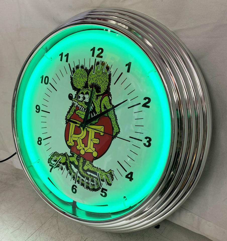 Rat Fink Green Single Neon Clock | eBay