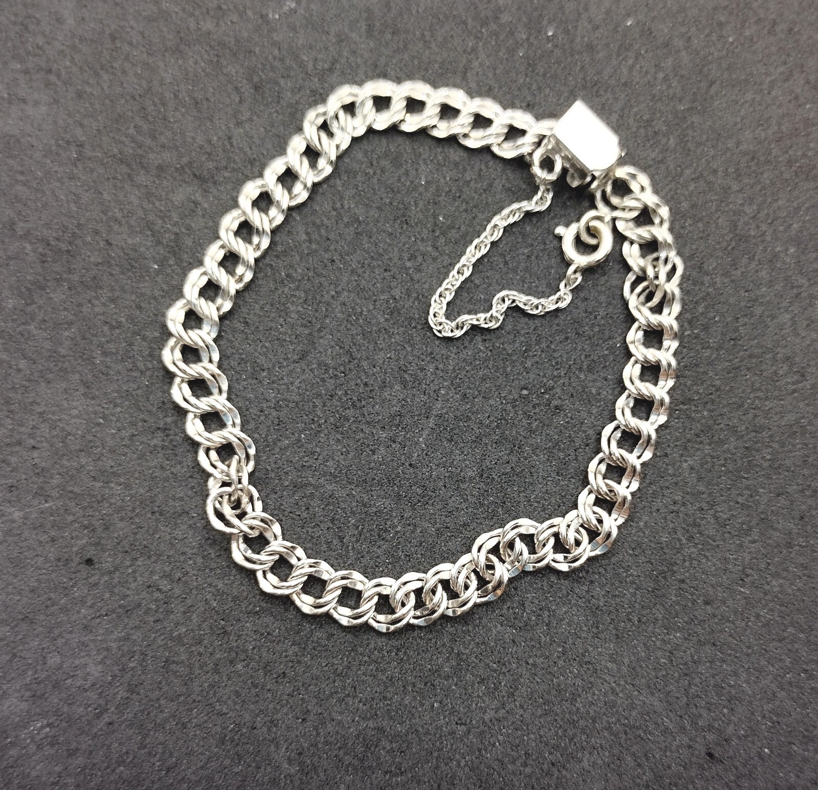 Vintage 7” Elco Signed Sterling Silver Chain Double L… - Gem