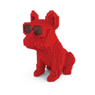 New Mini Blocks Cute Pet Dog Model Building Red Bulldog Children Toy ...