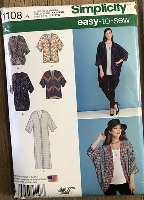 Easy Kimonos & Duster Sewing Pattern~Variations (Sizes XXS-XXL ...
