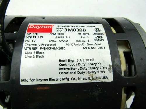 Dayton Mod 3M030B Direct Drive Blower motor | eBay