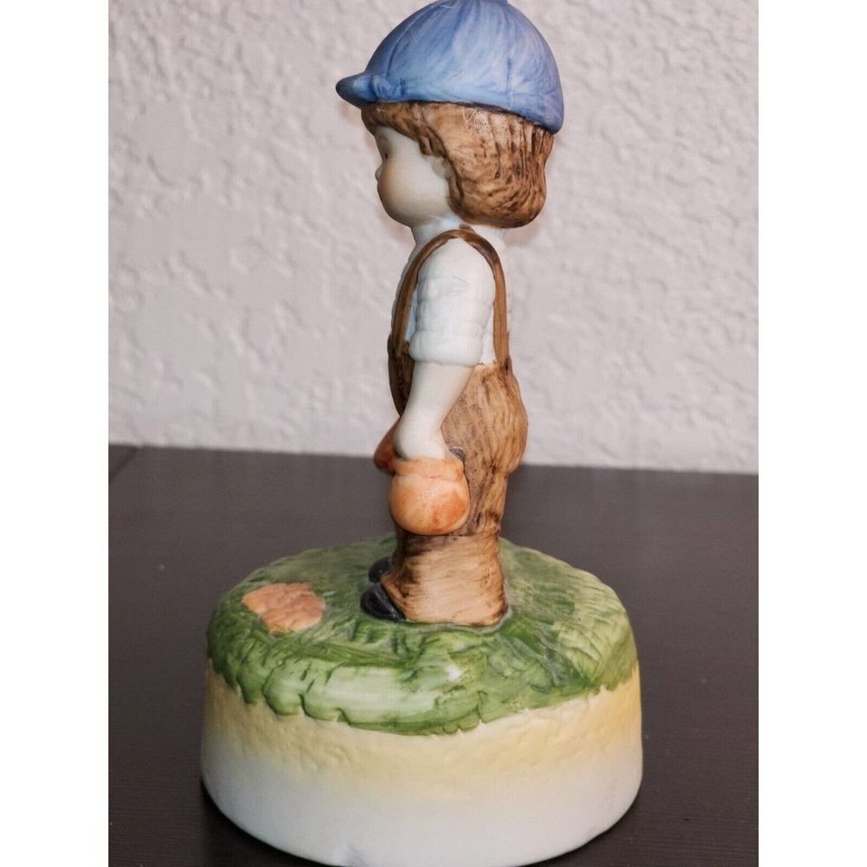 Rare Vintage Frog Mushroom Musical Flambro Boy Porcelain cottage core ...