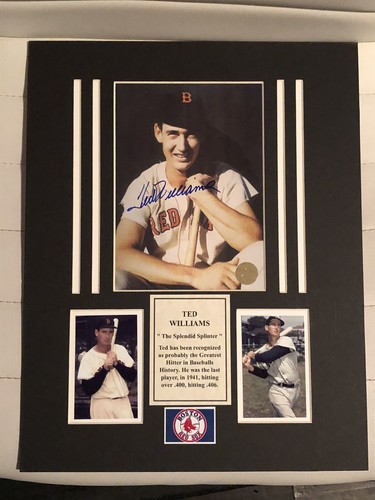 Ted Williams signed 5x7 Photo In A 11x14 Matt. COA. HOF “ Red Sox | eBay