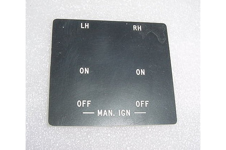 Aircraft Ignition Switch Placard