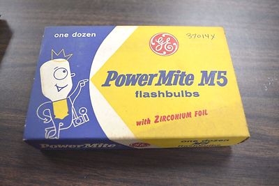 12-PK Bulbs Vintage GE General Electric M5 POWERMITE FLASHBULBS 37014X ...