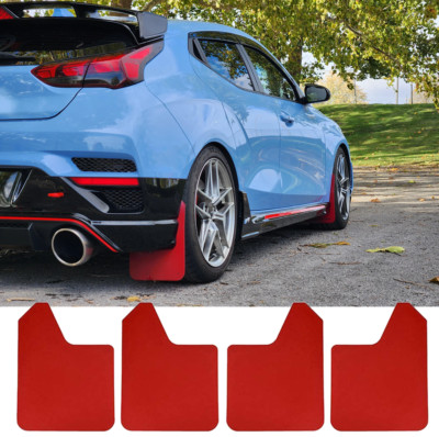4x Red Rally Racing Mud Flaps Splash Guard For Hyundai Elantra Veloster ...