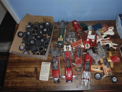 HUGE JOB LOT TAMIYA dinky model kit spare parts 50 + tyres 7 chassis ...