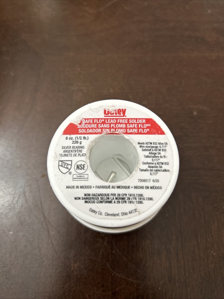 Oatey Safe Flo Lead-Free Plumbing Wire Solder Silver (0.5 Pounds ...