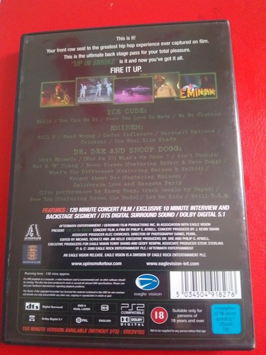 Up In Smoke Tour DVD DR. DRE SNOOP DOGG EMINEM ICE CUBE 5034504918276 ...
