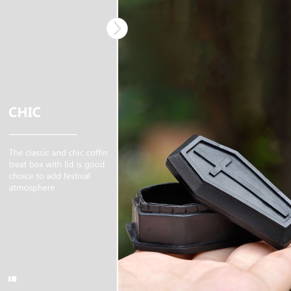 4 Pcs Small Coffin Boxes PVC Candy Boxes with Lid for Halloween Party ...