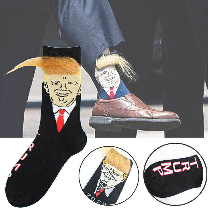 President Donald Trump Socks Hair Fathers day Gift For Him Dad Novelty ...