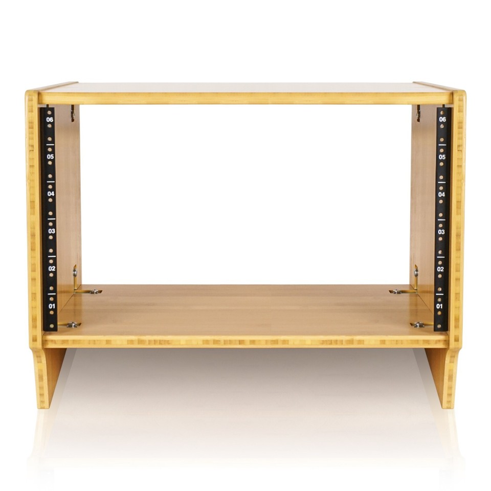 Sound Town DIY 6U Angled Desktop Turret Studio Rack, Solid Bamboo (STBR ...