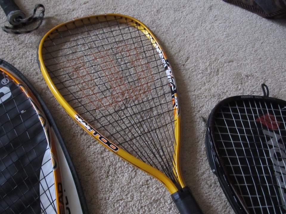 LOT of 10 Used Racquetball racquets, Ektelon plus others 7 with cases ...
