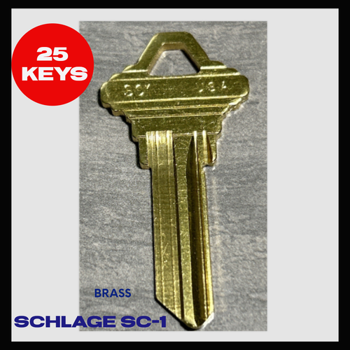 25 PER LOT! SCHLAGE BRASS SC1 ILCO KEY BLANKS Made in USA HOME OFFICE ...