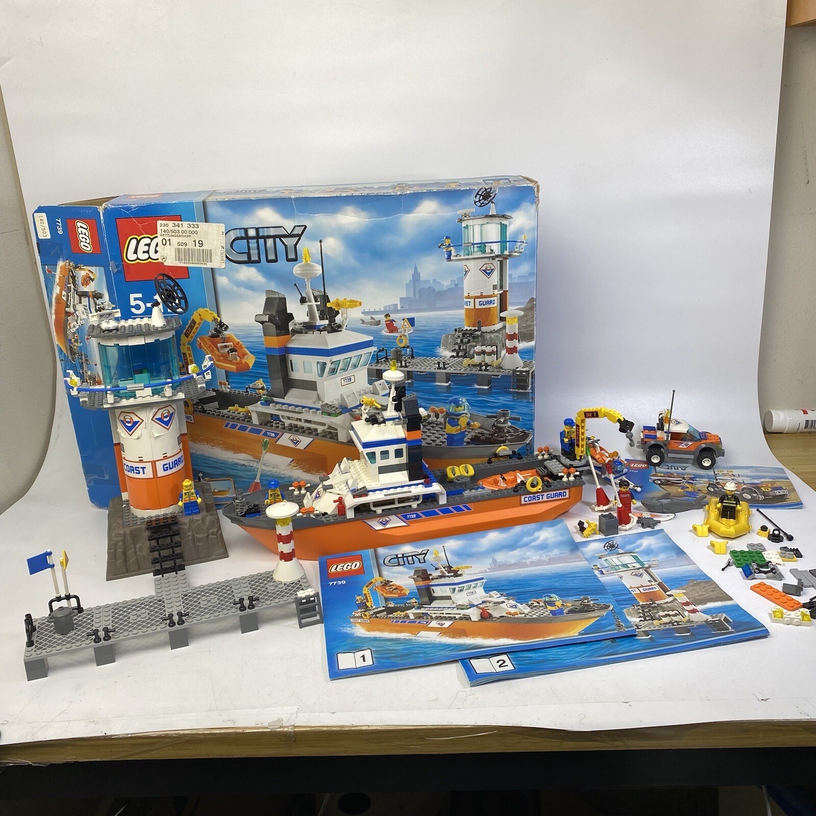 Lego City 7739 7737 Coast Guard Patrol Boat & Tower w/Box Instructions+ ...