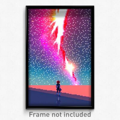 Pixel Art Poster - Starry Delta (8 Bit Psychedelic Trippy Video Game ...