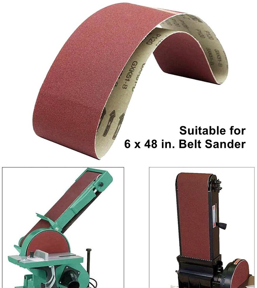 6PCS 6x48 in Sanding Belts 60 80 120 150 240 400 Grit Belt Sander ...