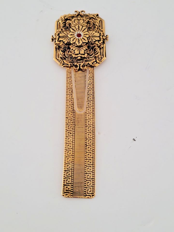 Bombay 5.5" Gold Finish Cross Bookmark With Red Crystal Gem In Box | eBay