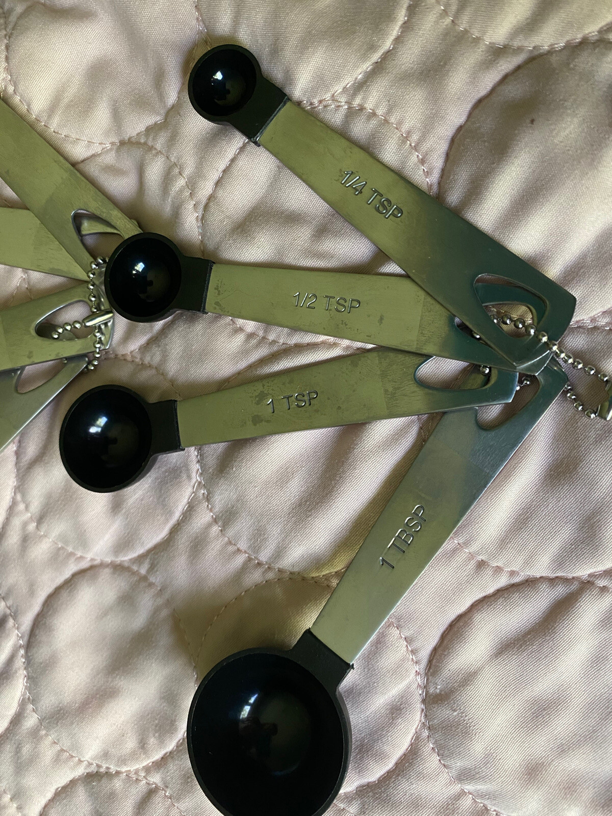 Oneida Measuring Cups & Spoons Stainless Handles Black 1/4 1/3 1/2 1 ...