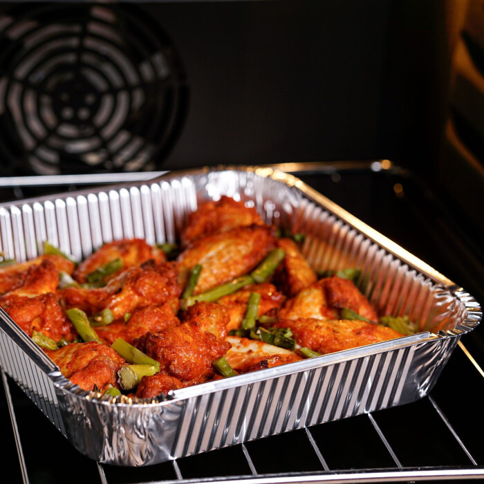 9" x 9" NO9 Large Aluminium foil food containers with lid oven baking ...