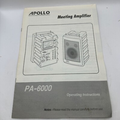 Apollo PA-6000 Meeting Amplifier Operating Instructions Manual | eBay