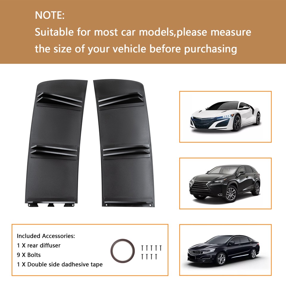 For Honda Accord Civic Rear Lip Bumper Diffuser Shark Fin Spoiler ...