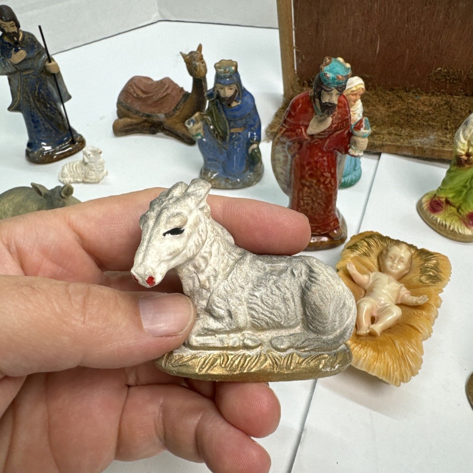 Lot of Vintage Nativity Set Chalkware Figures Christmas Baby Jesus ...