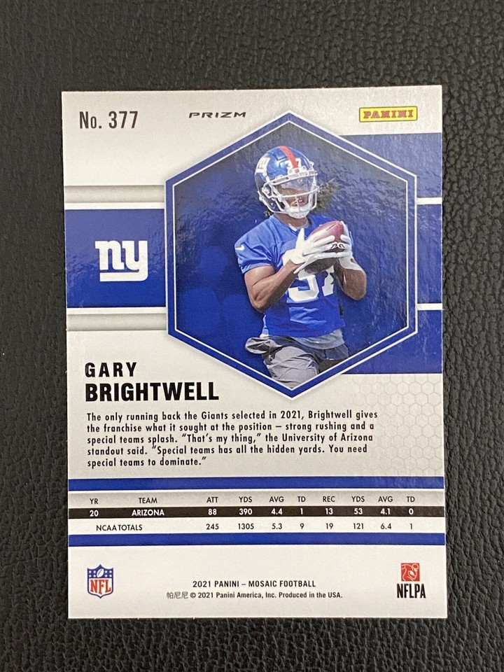 2021 Panini Mosaic Football Rookie Prizm Gary Brightwell SP RC #377 | eBay