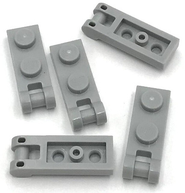 Lego 5 New Light Bluish Gray Plates Modified 1 x 2 Bar Handle on End ...