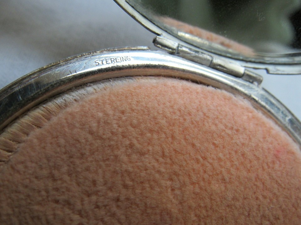 Vintage Elgin American Sterling 3” Round Compact | eBay