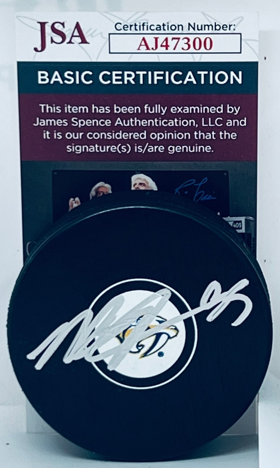 Matt Duchene signed Nashville Predators Logo Puck autographed Preds JSA ...