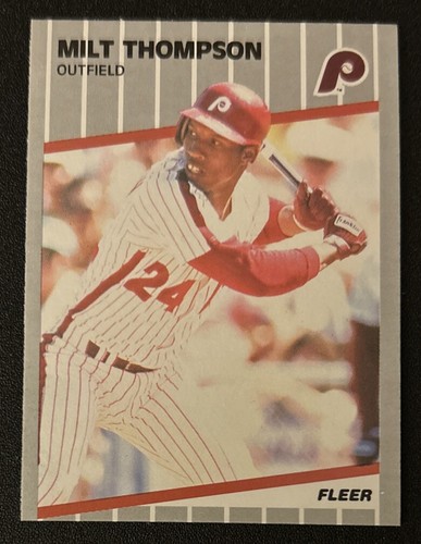 1989 Fleer Milt Thompson Baseball Card #584 Phillies OF O/C Miscut | eBay
