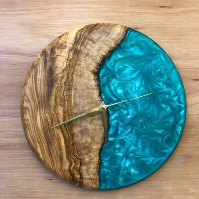 Epoxy Wooden Wal clock, Wooden Furniture Decor, Epoxy Resin Watch | eBay
