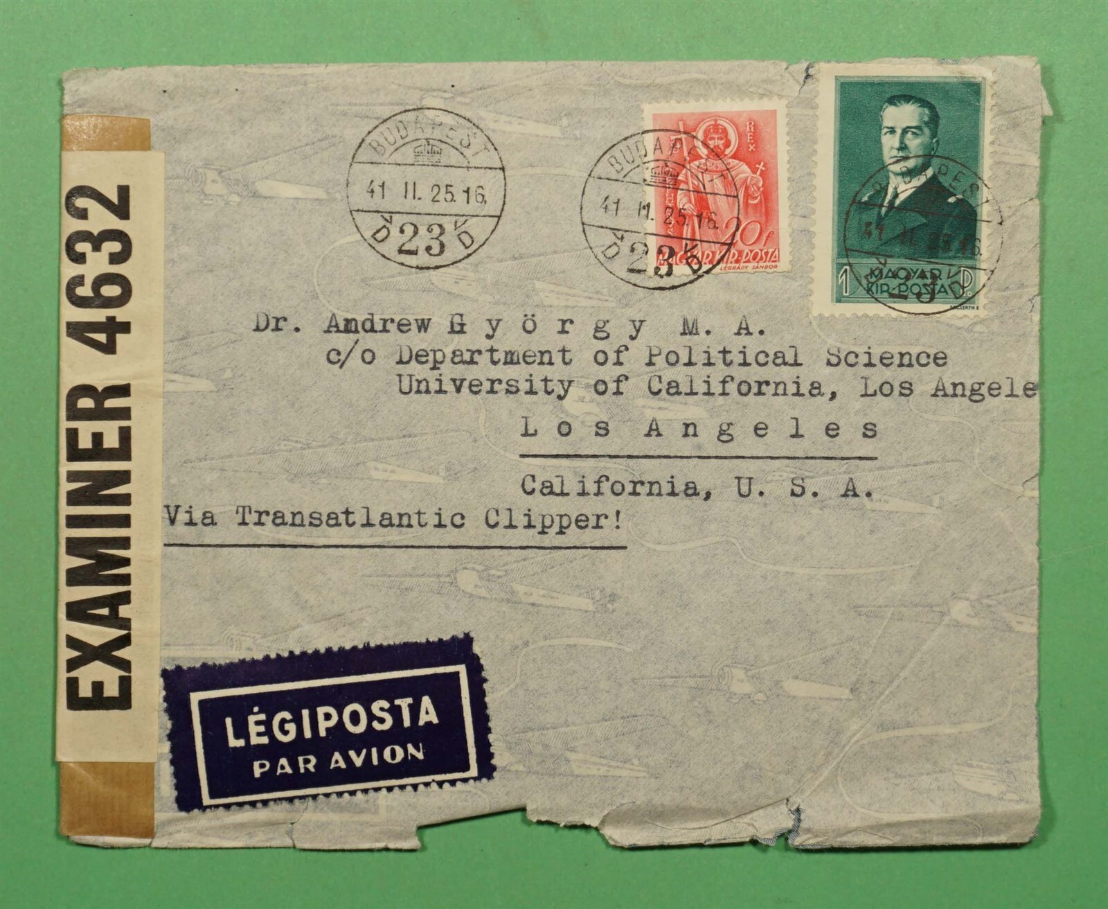 DR WHO 1941 HUNGARY TO USA WWII CENSOR w481 | eBay