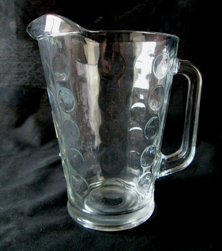 Crisa 56 oz. Clear Glass Pitcher 1" Dot Design Water / Ice Tea / Milk ...