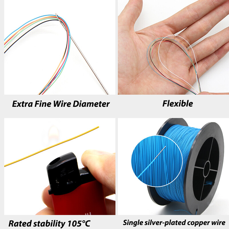 Single Conductor Cable Wire 38AWG-24AWG Extra Fine Silver Plated Copper ...