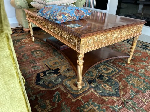 3222:: Theodore Alexander Hand-carved Gilded Coffee Table 54x32 ...