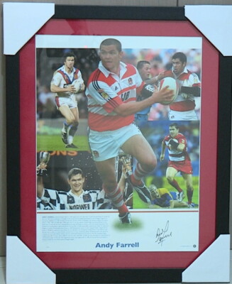 ANDY FARRELL SIGNED FRAMED POSTER WIGAN AND ENGLAND CLEARANCE SALE ...