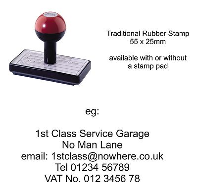 Personalised Garage Mechanics Manual Rubber Stamp Excellent Service and ...