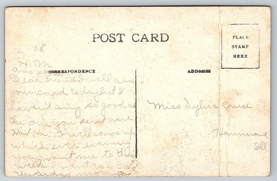 VINTAGE OLD ANTIQUE POSTCARD POOL WATER PARK BRIDGE WOMEN GIRLS DECATUR ...