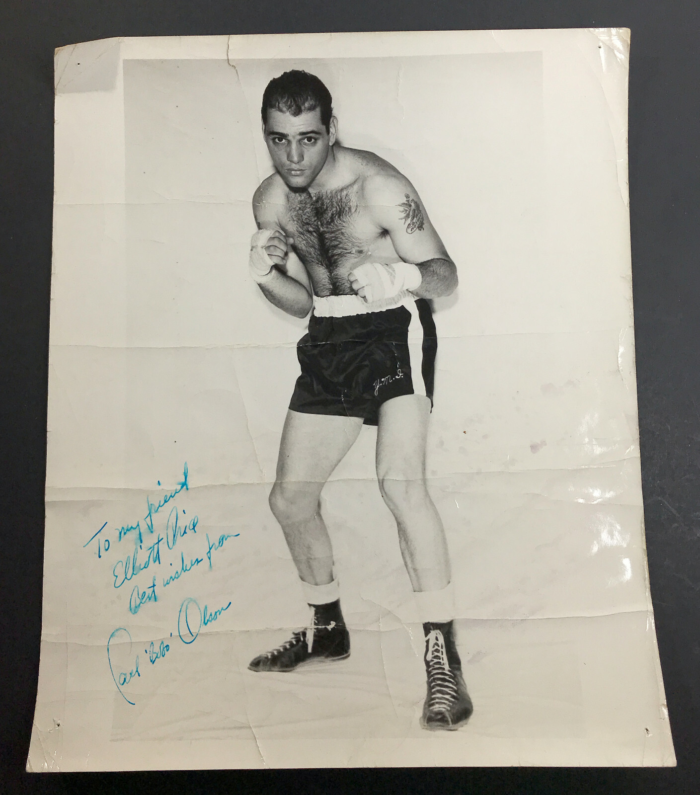 1950's Original Photo Carl Bobo Olson Boxing Signed 8x10 Photo | eBay
