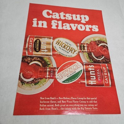 Hunts Catsup in Flavors Hickory Pizza Ketchup on Hamburgers Vtg Print ...