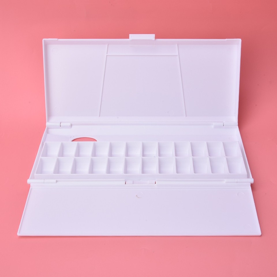 ^Paint Palette White Plastic Tray Box Watercolor Drawing Painting Art ...