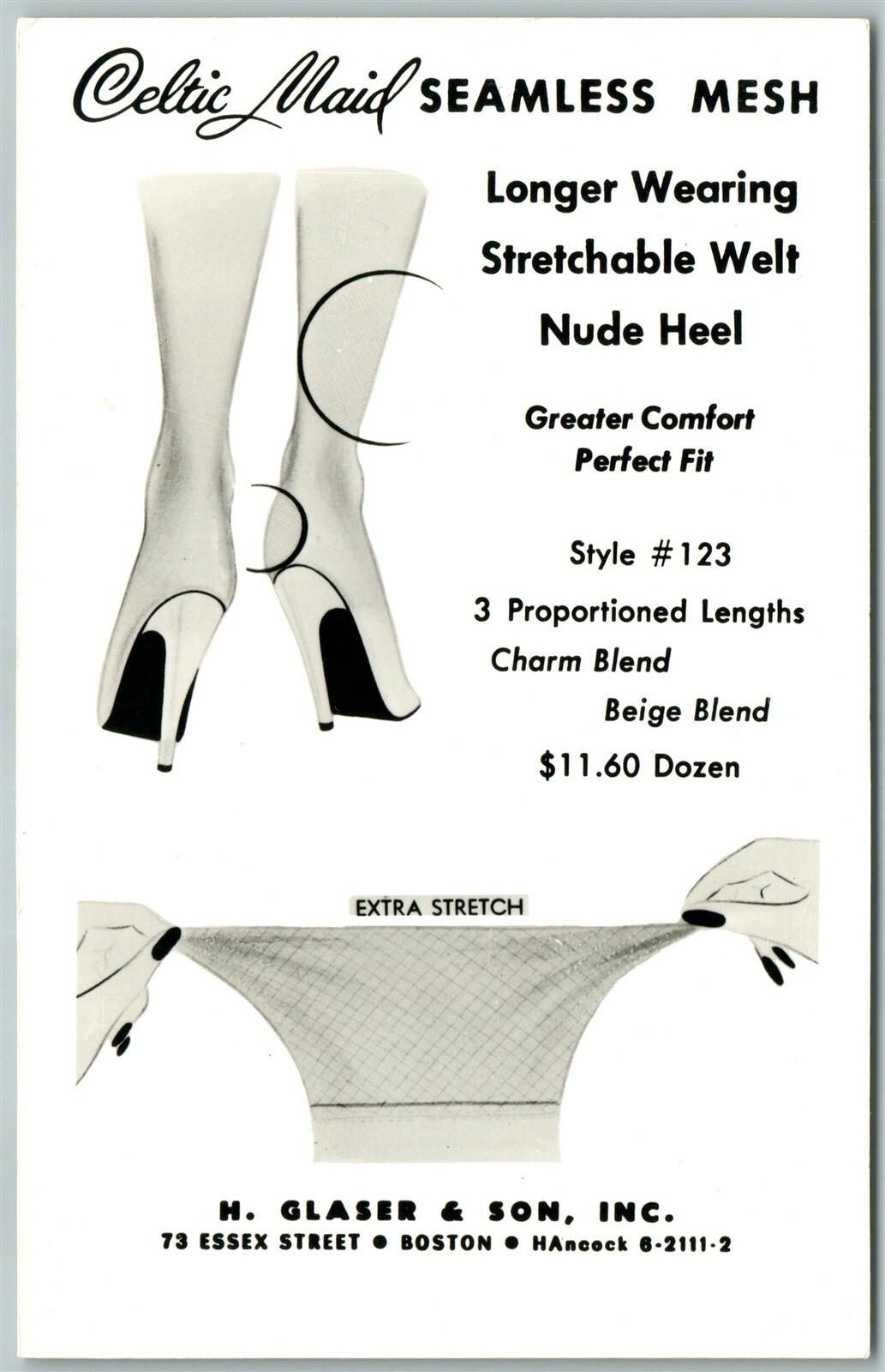 CELTIC MAID STOCKINS GLASER & SON ADVERTISING VINTAGE REAL PHOTO ...