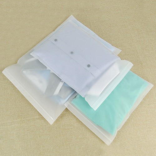 Matte Clear Soft Plastic Bag Clothes Pack Storage Pouch for Zip Travel ...