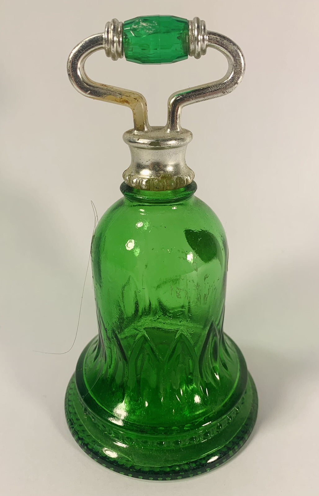 VINTAGE 1978 AVON "ROSES ROSES COLOGNE" COLLECTIBLE GREEN GLASS "BELL ...